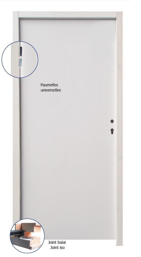 JELD-WEN - Bloc-porte EI30 ISO 30DBA prépeint huisserie 86x54 ferrage 4 ...